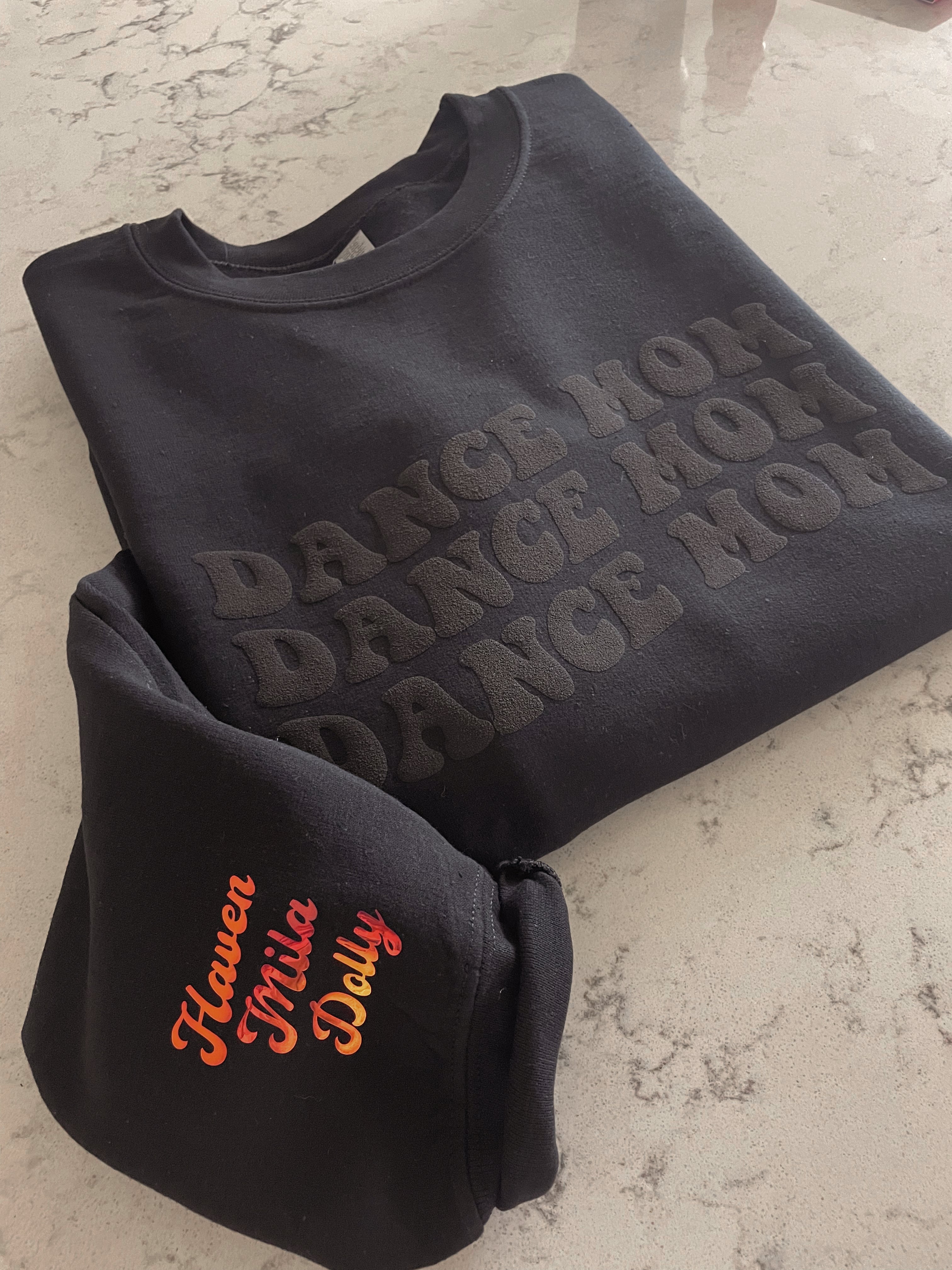 Custom puff vinyl with names on sleeve – Studio 813 inc